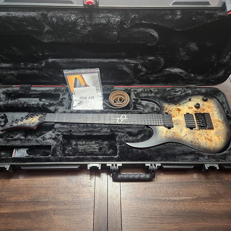 Solar Guitars S1.6PB 2020 - Matte Black poplar burl burst | Reverb