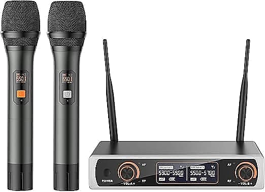Wireless Microphones,Metal Dual Professional UHF Cordless | Reverb