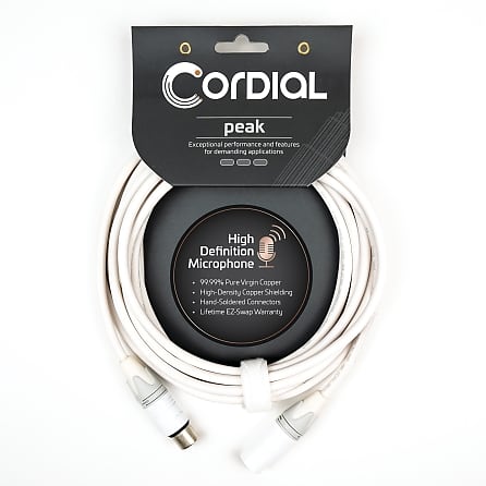 Cordial Cables Premium High-Copper Snow White Microphone | Reverb