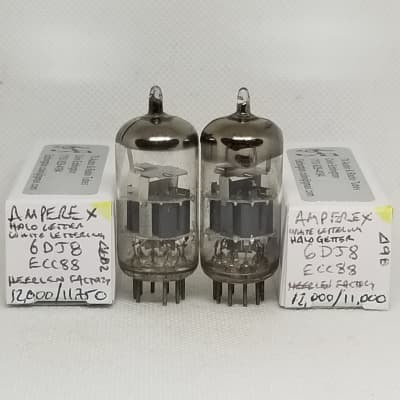 Set of 2 Amperex Bugle Boy 6DJ8 / ECC88 Tubes "D" Getter | Reverb