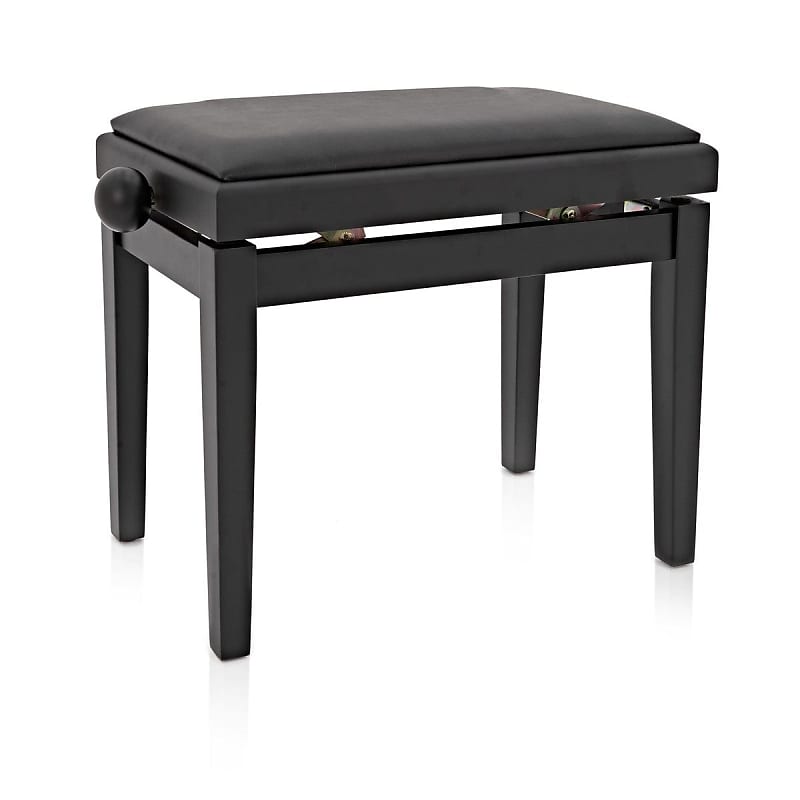 Nocturne Maestro Adjustable Height Piano Stool; Satin Black | Reverb