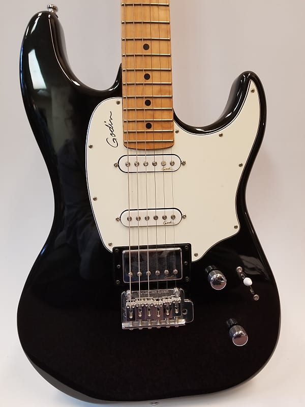 Godin Session HSS Electric Guitar Maple Neck Black | Reverb