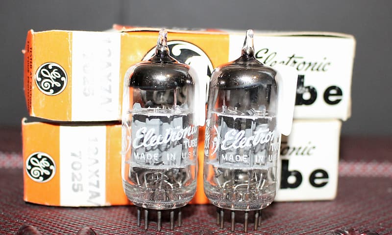 GE 7025 12AX7 TIGHT MATCH PAIR SHORT PLATE NOS++ NIB MINTY | Reverb