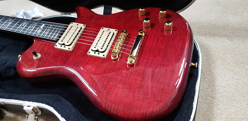Carvin SC-90 Custom Shop Order 2000 Ruby Red Stain on Flame | Reverb