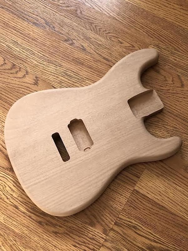 Custom Strat Guitar Body Unfinished Mahogany | Reverb