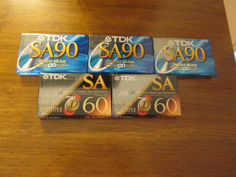 TDK SA60 Blank Cassette (5-pack) Sealed 1990 (High BIAS Type | Reverb
