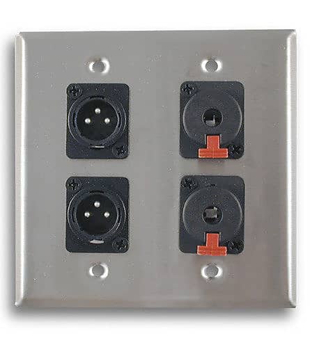 Dual Gang Stainless Steel Wall Plates with Two XLR Male/Two | Reverb