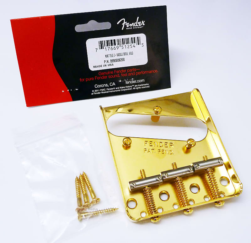 Genuine Fender Telecaster Tele American Vintage GOLD Bridge | Reverb