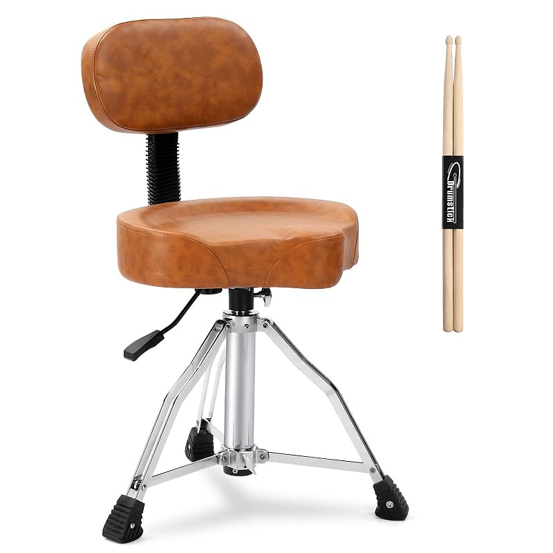 Adjustable Drum Throne Set Heavy Duty with Drum Sticks Black | Reverb