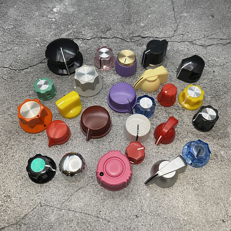 25 Pc Lot of Misc Mix Pedal & Guitar Amp Knob Knobs - Lot | Reverb