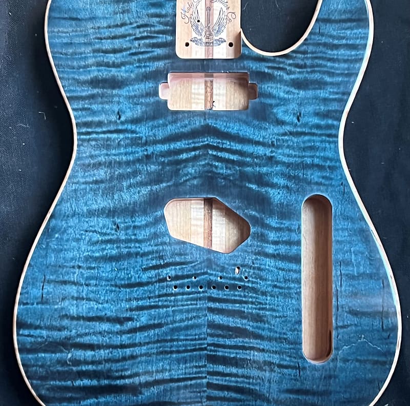 Custom Telecaster Body 2025 - Kinda Blue Flame Maple Top | Reverb