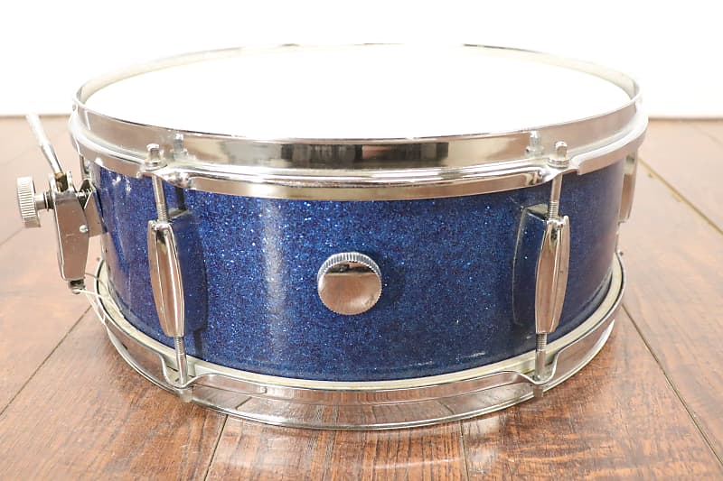 Japanese Snare Drum 5.5x14 Blue Sparkle Vintage 1960's | Reverb