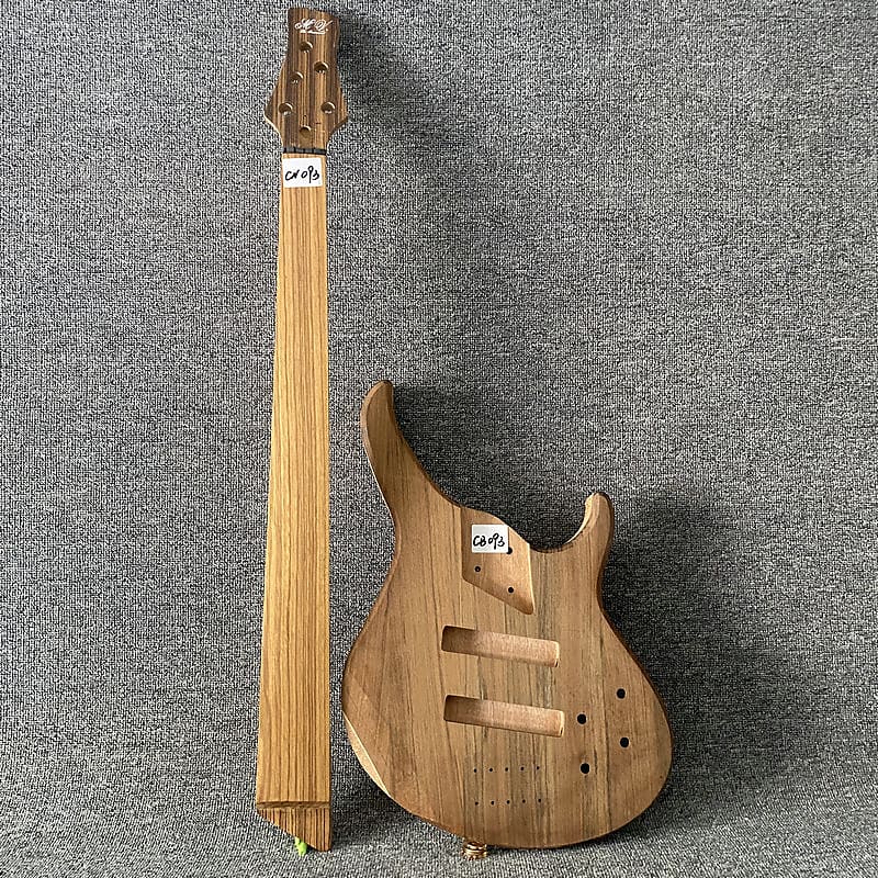Wenge Wood 5 String Electric Bass Body with Maple Neck and | Reverb