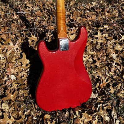 Refinished and Reliced Squier Stratocaster in red sparkle | Reverb