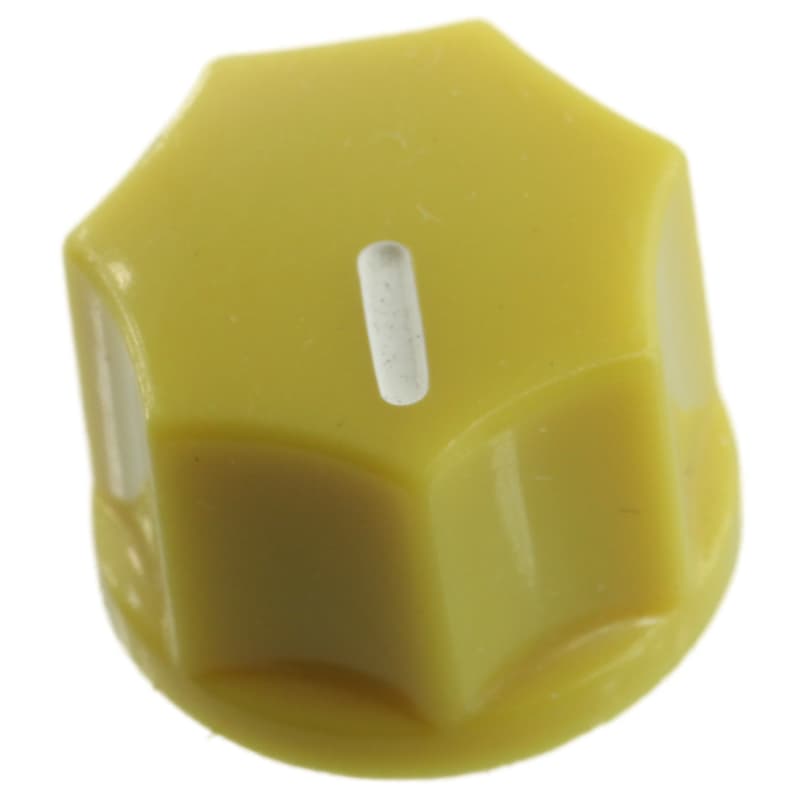 Mini Fluted Knob with White Indicator, Yellow | Reverb