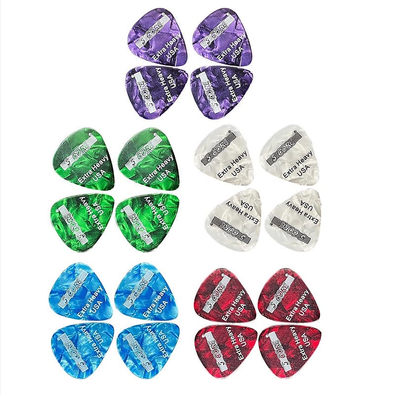 5 Core Guitar Picks 20 Pack Mixed Colors | Reverb
