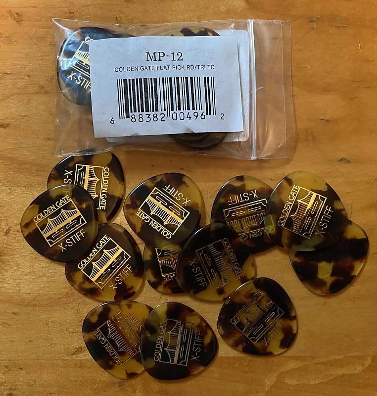 Golden Gate (24 picks) MP-12 Rounded Triangular X-Stiff Pick | Reverb