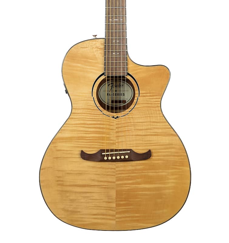 Fender FA-345CE auditorium cutaway flame maple acoustic | Reverb
