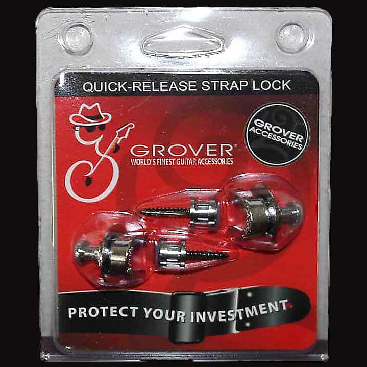 Grover Locking Strap Buttons Strap Lock Set GP800N Nickel | Reverb