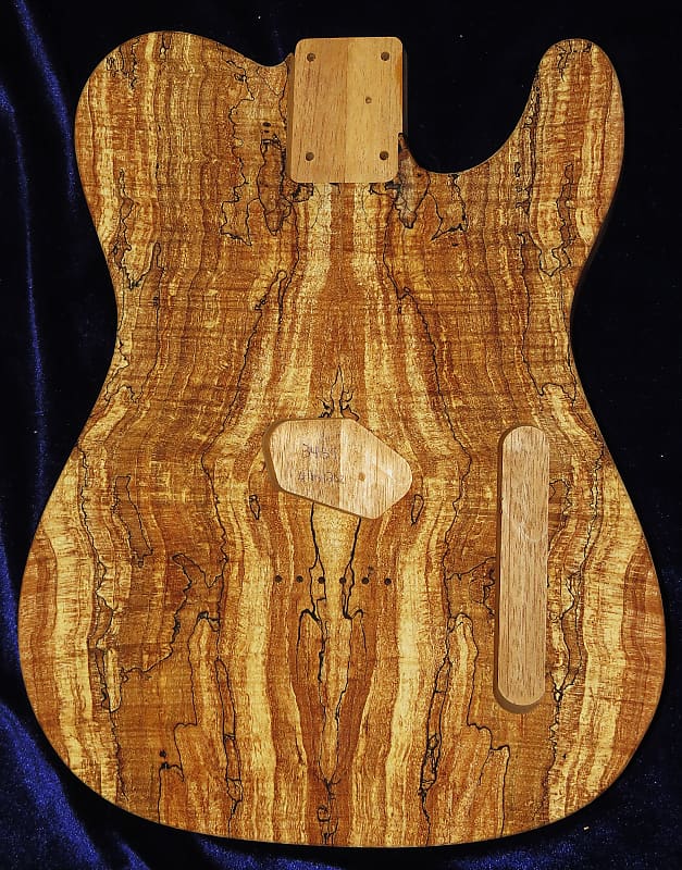 Flamed Spalted Maple Top \ Mahogany Telecaster Tele Body 4lbs | Reverb