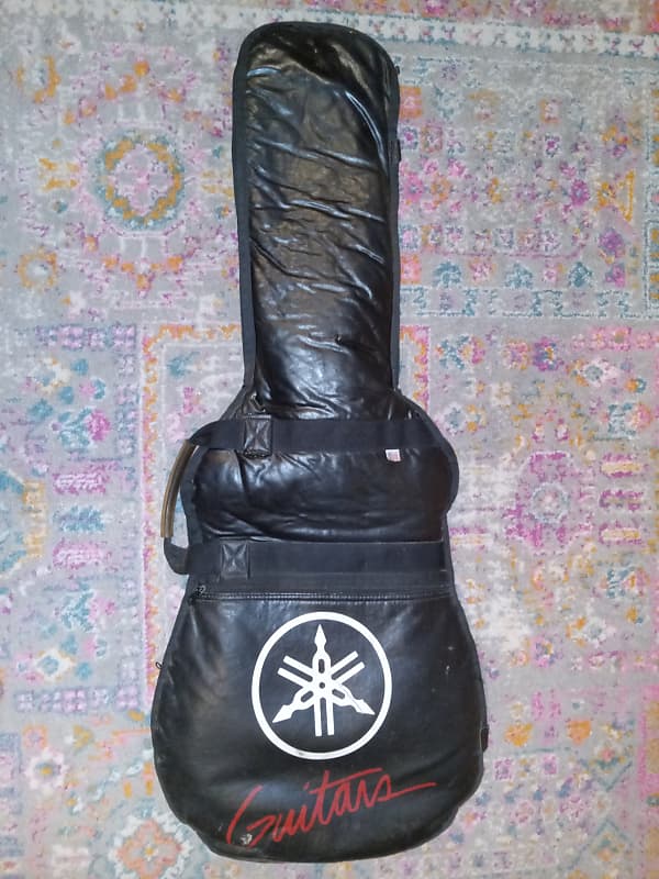 YAMAHA Vintage 80s Faux Leather Electric Guitar Gig Bag Black | Reverb