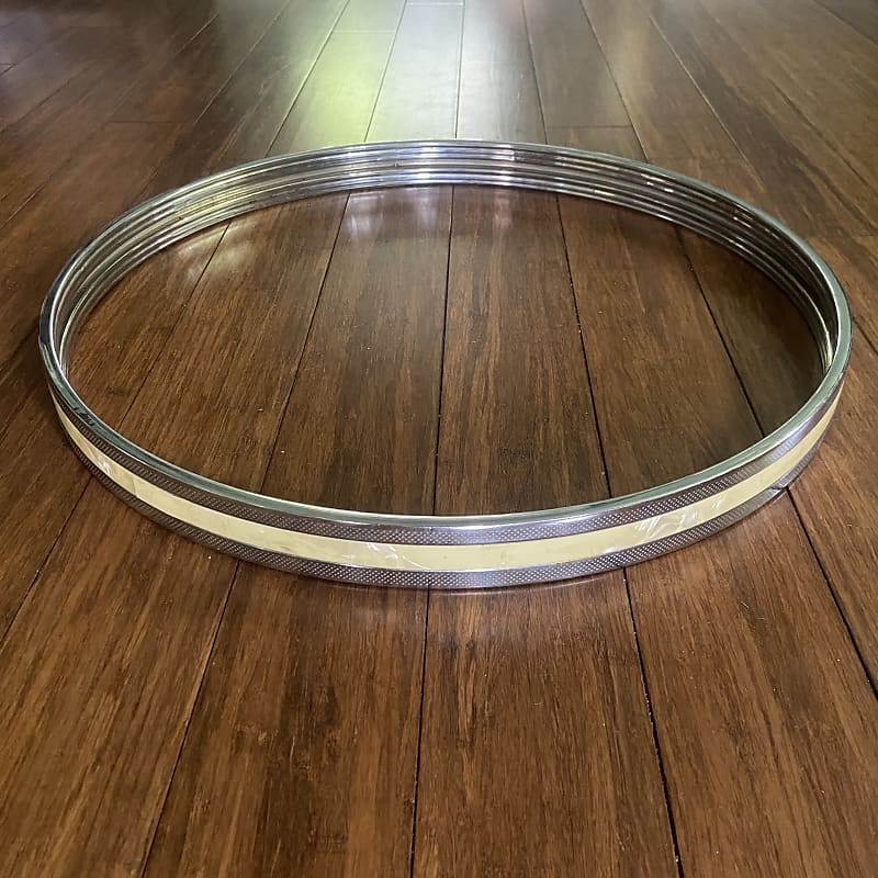 20" metal bass drum hoop - white marine pearl inlay | Reverb