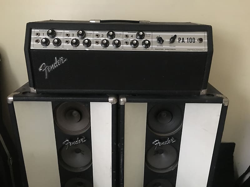 Fender PA-100 Black w/ Speaker Towers | Reverb