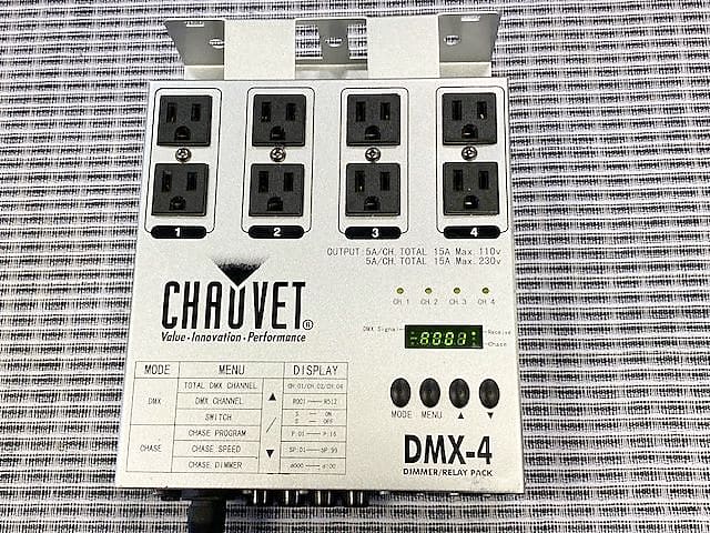Chauvet DMX-4, Silver, 4-Channel DMX Dimmer/ Relay Pack, Exc. | Reverb