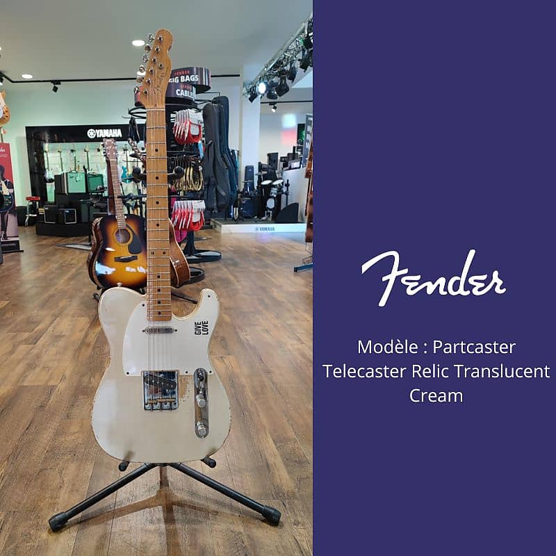 Fender Partcaster Telecaster Relic Translucent Cream | Reverb