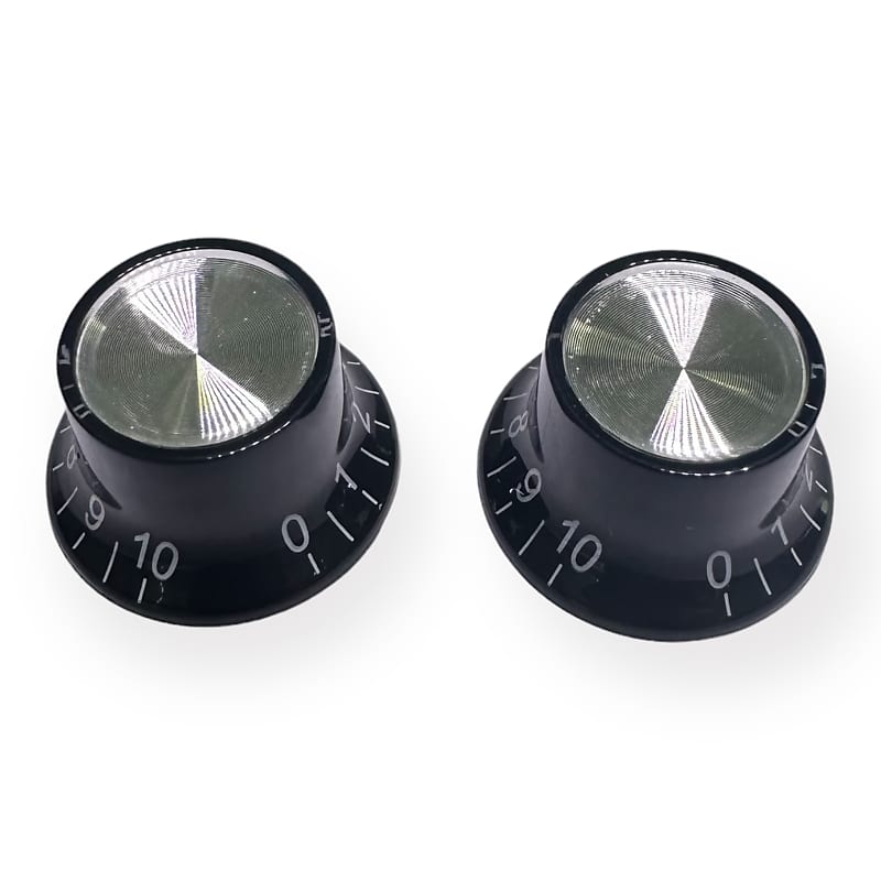 AxLabs Top Hat Reflector Knobs (Set of 2), Black, White Font | Reverb