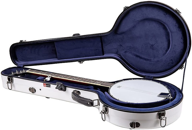 Crossrock Banjo Hard Case, Deluxe Fiberglass 5 Strings Open | Reverb