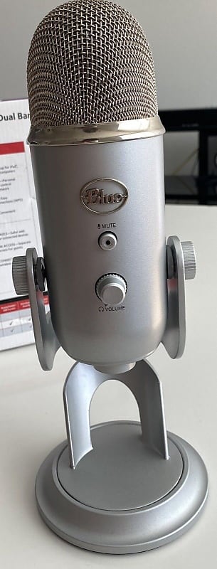 Blue Yeti Condenser USB Microphone (Silver) w/ Shock Mount | Reverb