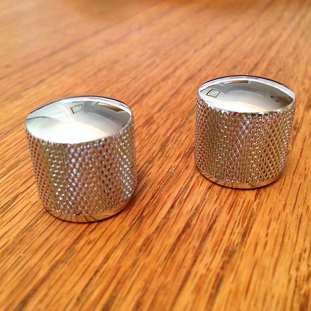 Tele-PUSH-ON-Chrome-Knurled-Barrel-DOME-KNOBS-for-Telecaster- | Reverb