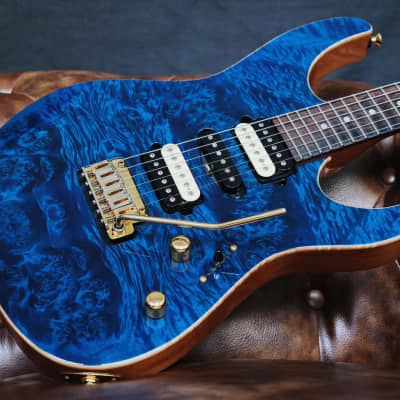 Suhr Modern Burl Maple Top - Trans Blue | Reverb