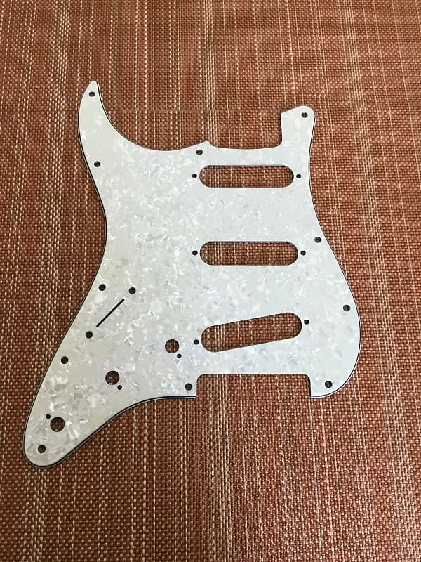 Left Handed Strat White Pearl Pickguard SSS | Reverb