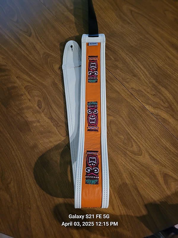 Action Custom Straps Jimmy Buffett Tiki Orange and Bone 2003 | Reverb