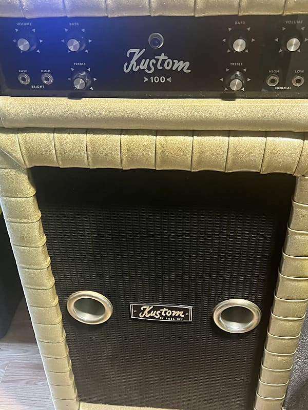 Kustom 100 “Tuck and Roll” 1968 - Gold Sparkle Naughahyde | Reverb