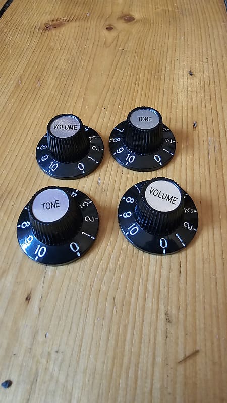 Custom Guitar metric size witch hat knobs chrome insert to | Reverb UK