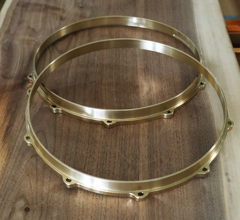 DW True Cast Solid Bronze 14" Ten Hole Snare Drum Hoops | Reverb
