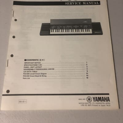 Yamaha PCS-500 PortaSound Service Manual 1984 | Reverb