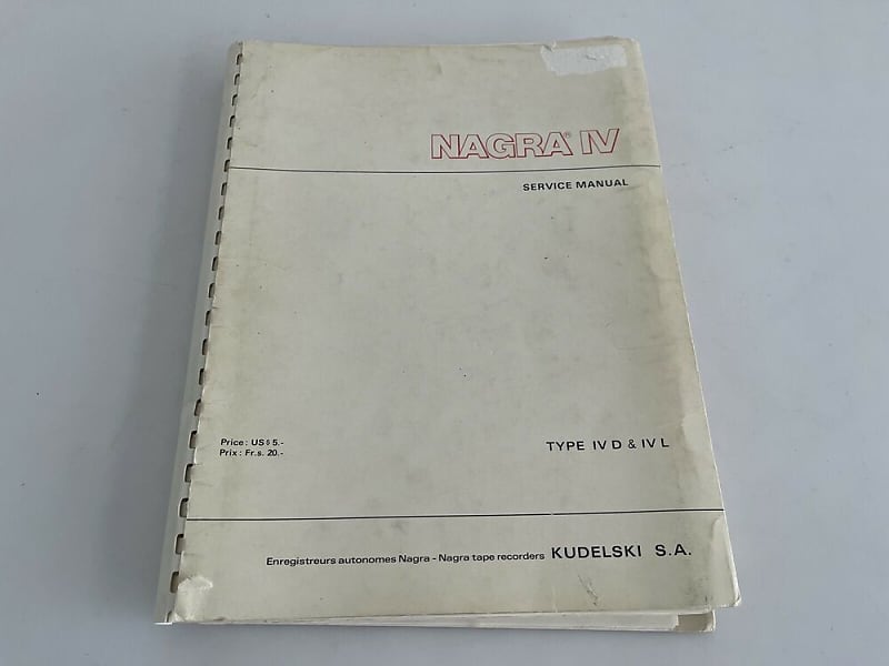Service Manual for Nagra IV-D / IV-L | Reverb