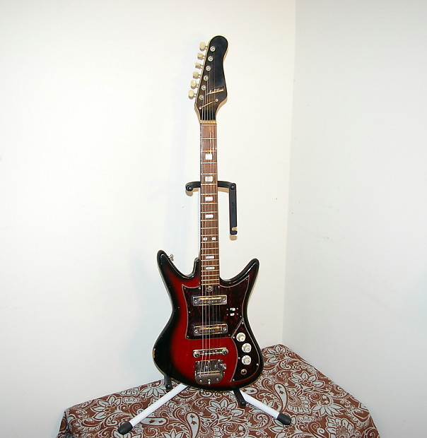 Kawai Audition "Shark Fin" Guitar 1966 Sunburst Tortoise | Reverb