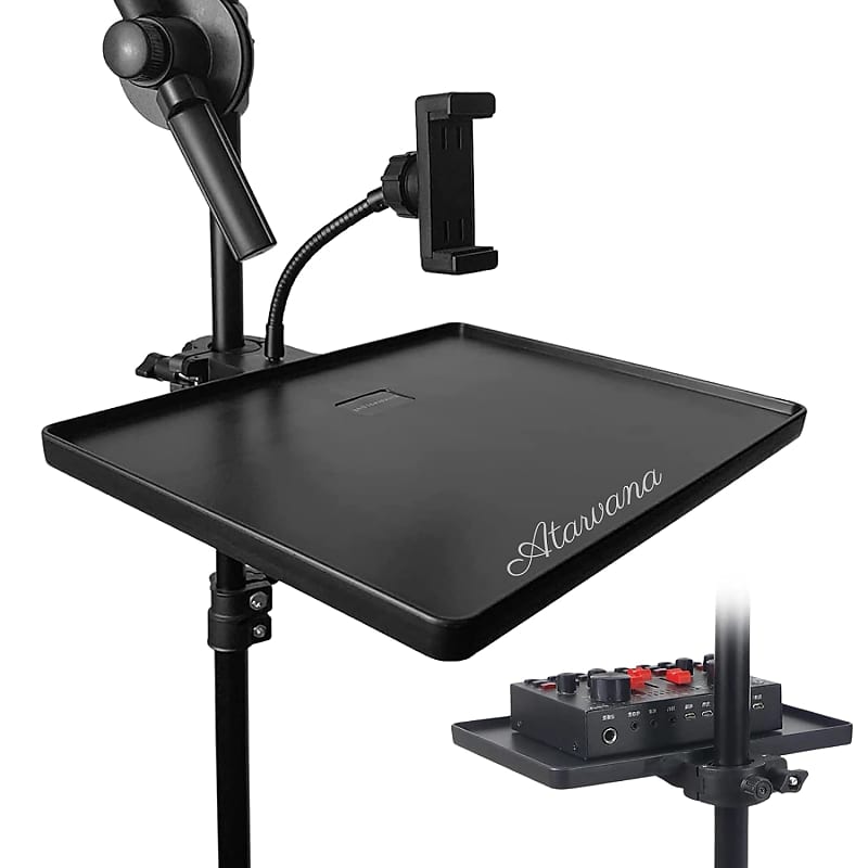 Universal Microphone Stand Tray With Phone Holder, Mic Stand | Reverb