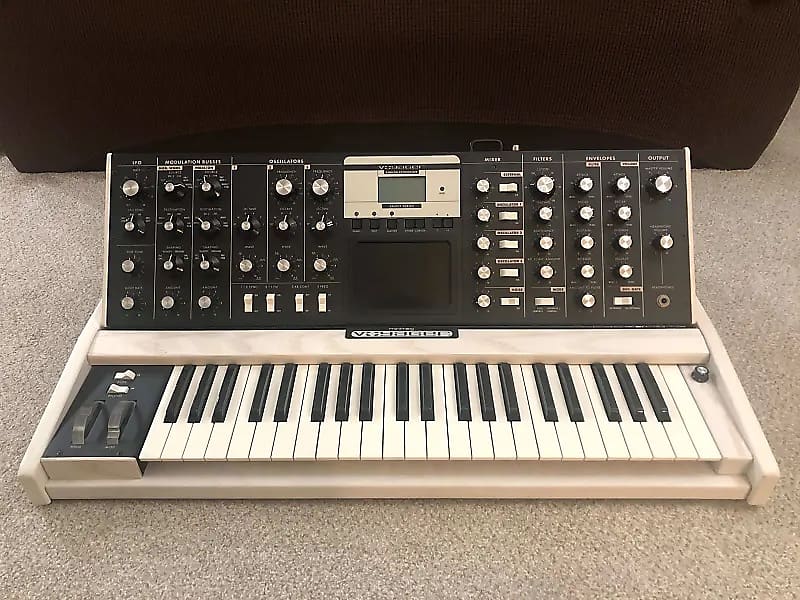 Moog MiniMoog Voyager Select Series White Cabinet with Flight | Reverb