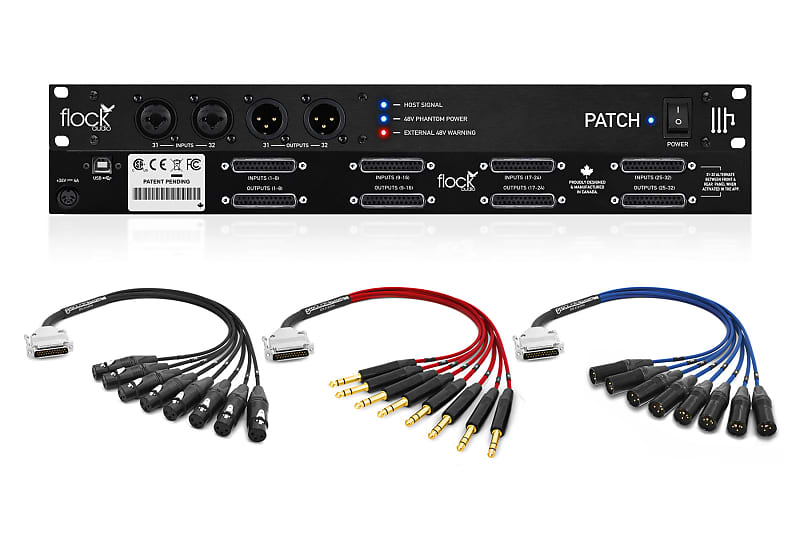 Flock Audio PATCH Patchbay | 8 Custom 8ft. Mogami DB25 Cables | Reverb