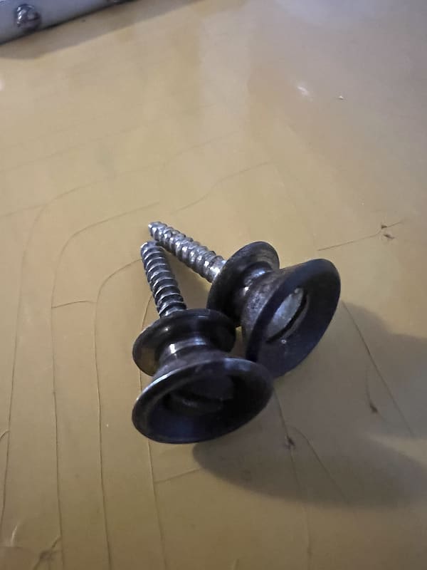 1952 Telecaster strap buttons with original slot head screws | Reverb