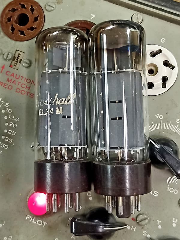 2 pieces TESLA brown base dual getter halo EL34 6CA7 electron | Reverb