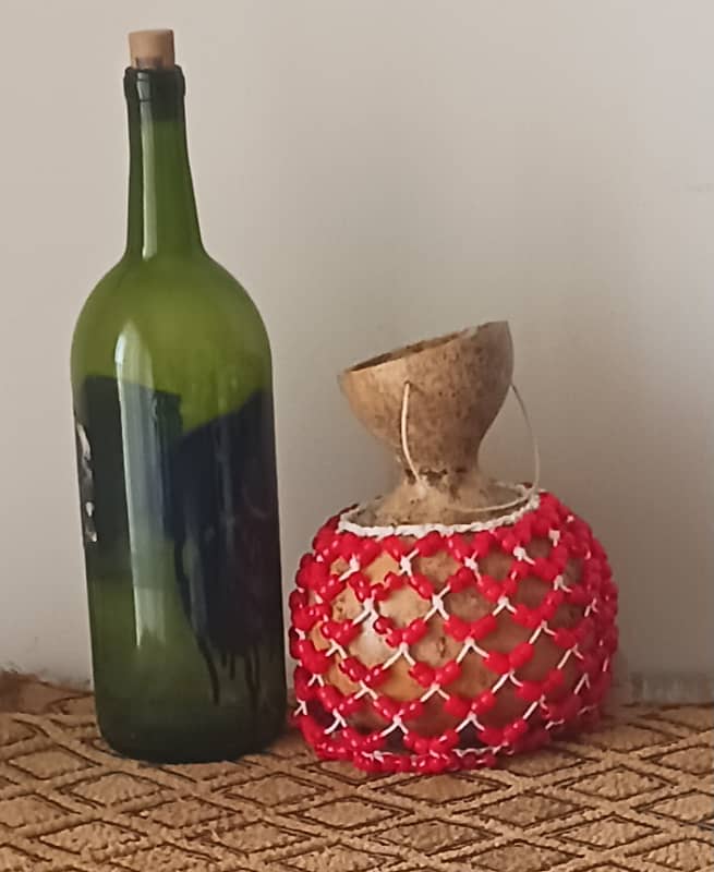 Sekere (small Yoruba-style netted gourd rattle) | Reverb