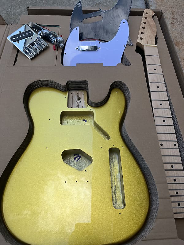 Like new Gold Telecaster style Electric Guitar DIY project | Reverb