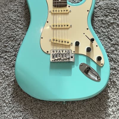 Custom Waves Stratocaster like Fender Squier Surf Foam Green | Reverb